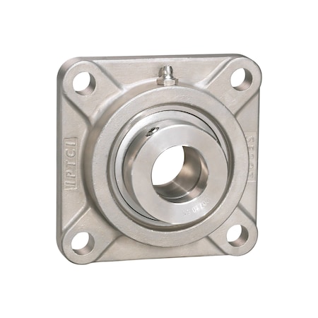 Iptci 4-Bolt Flange Ball Bearing Unit, 1 in Bore, Stainless Hsg, Stainless Insert, Eccentric ...